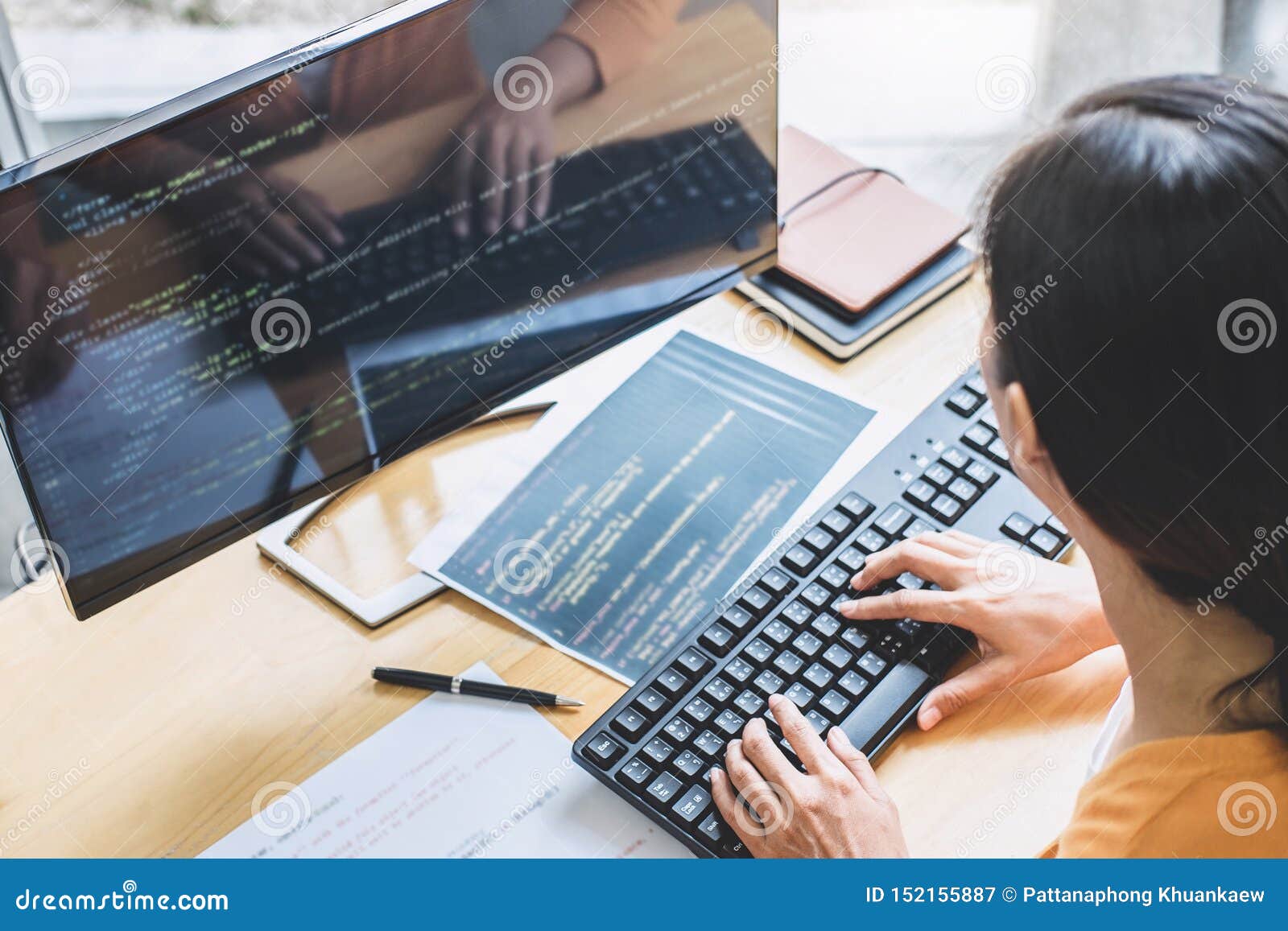 Young Professional Programmer Working At Developing Programming And Website Working In A