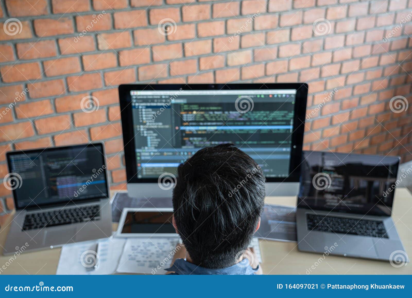 Young Professional Programmer Working At Developing Programming And Website Working In A