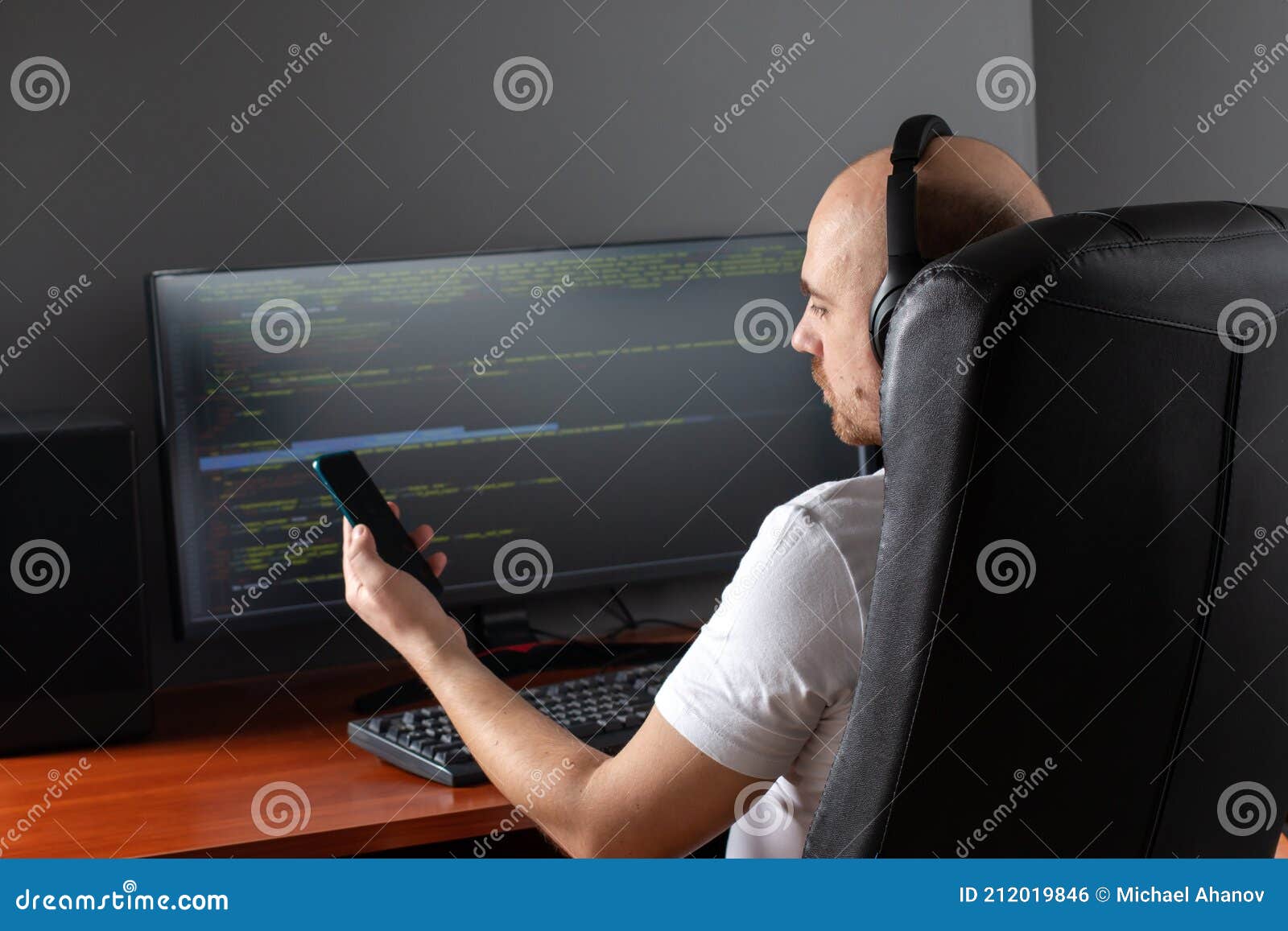 Young Professional Programmer Working at Developing Programming and Website Working in a ...