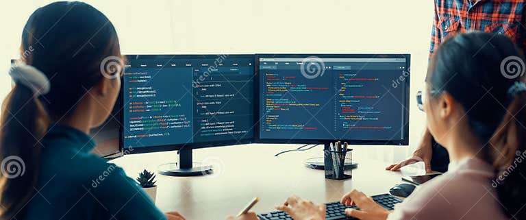 Website Developer Team Brainstorming and Sharing Idea at Office ...