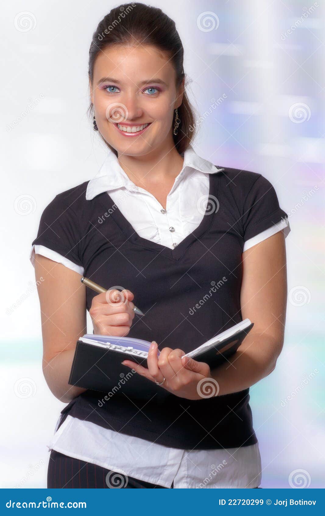 Young Professional Woman Taking Notes Stock Image - Image of smart ...