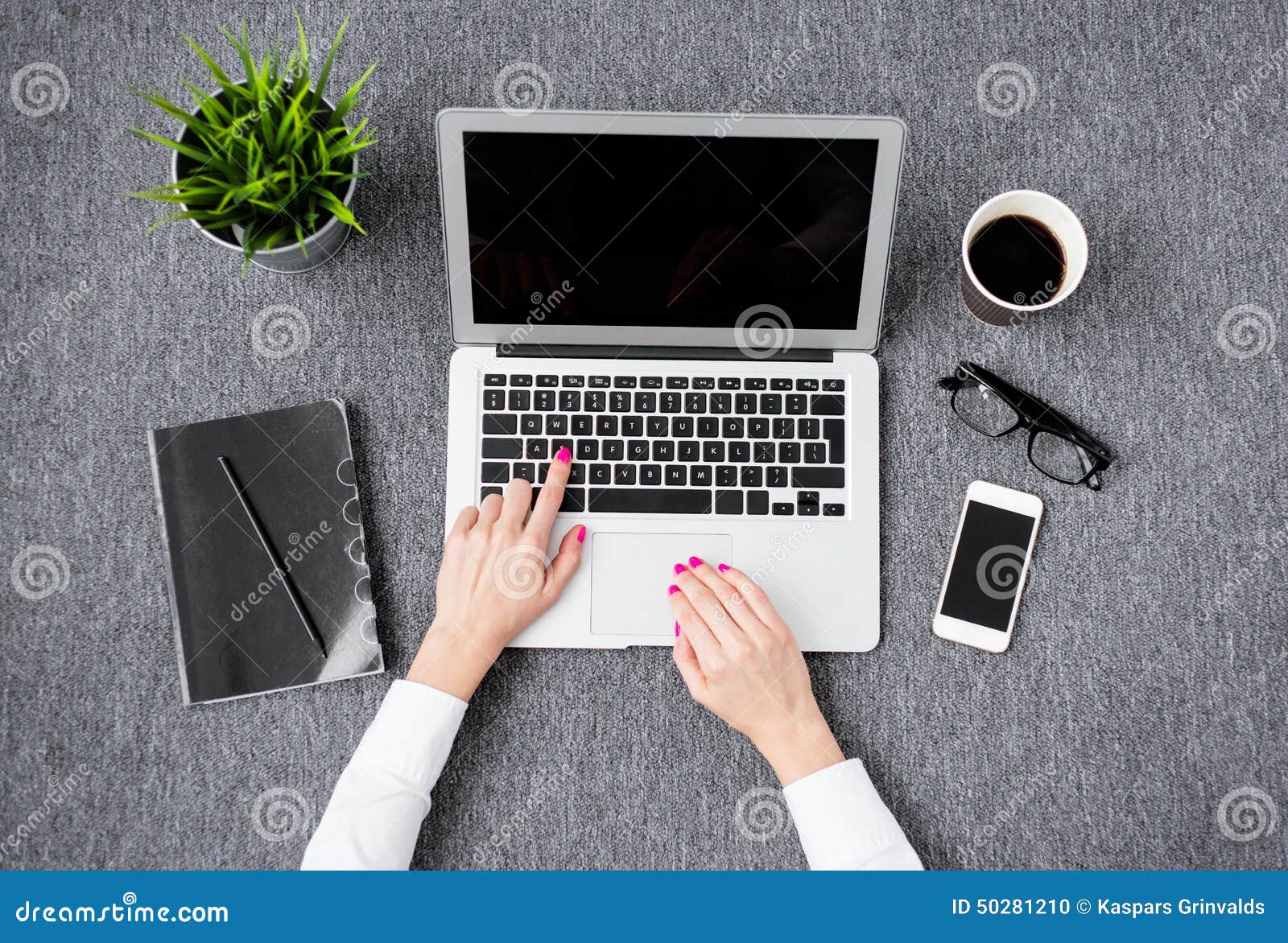 Young Professional Woman Working with Computer Stock Photo - Image of ...