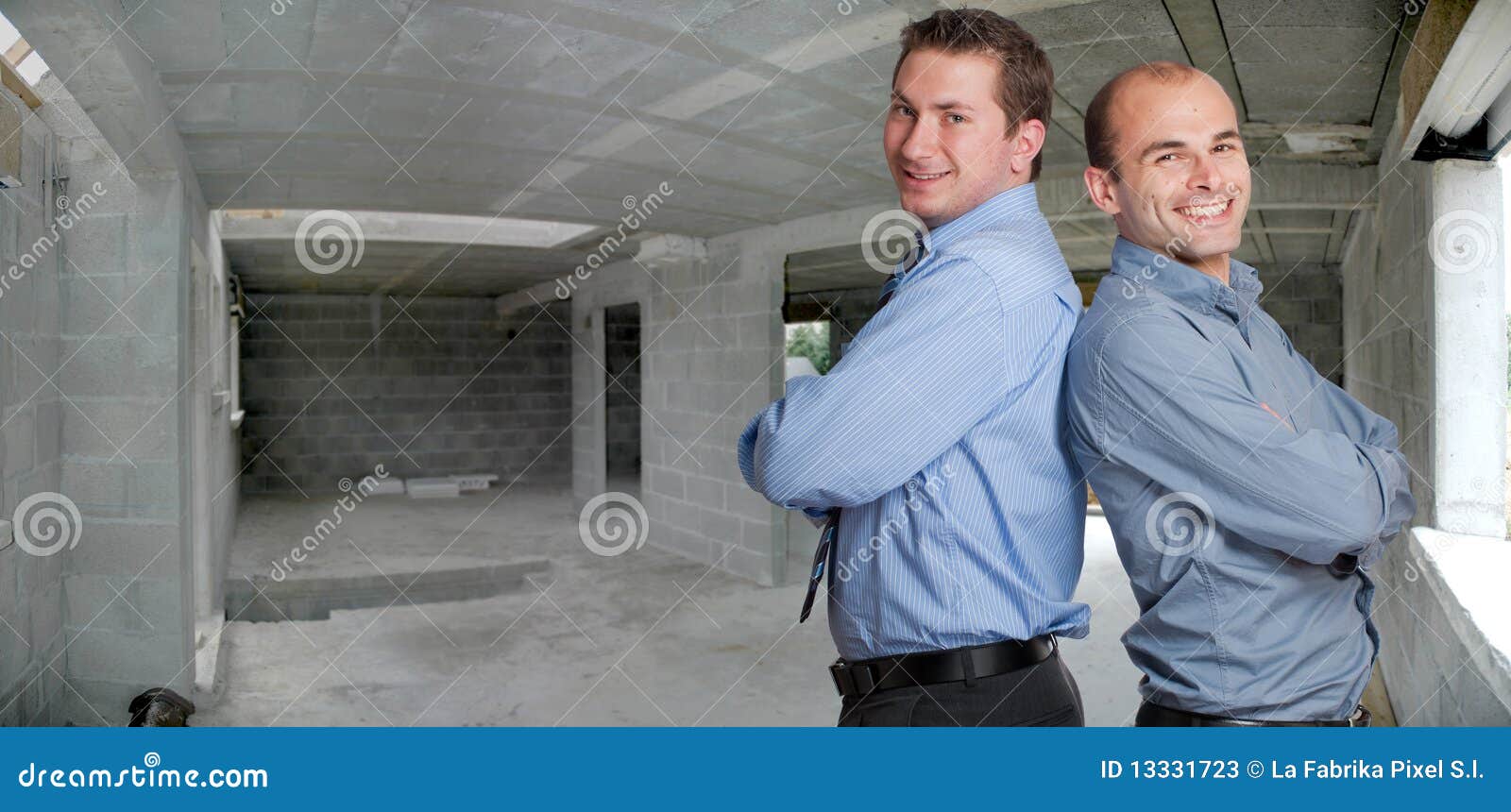 Young Professionals in a Construction Site Stock Image - Image of ...