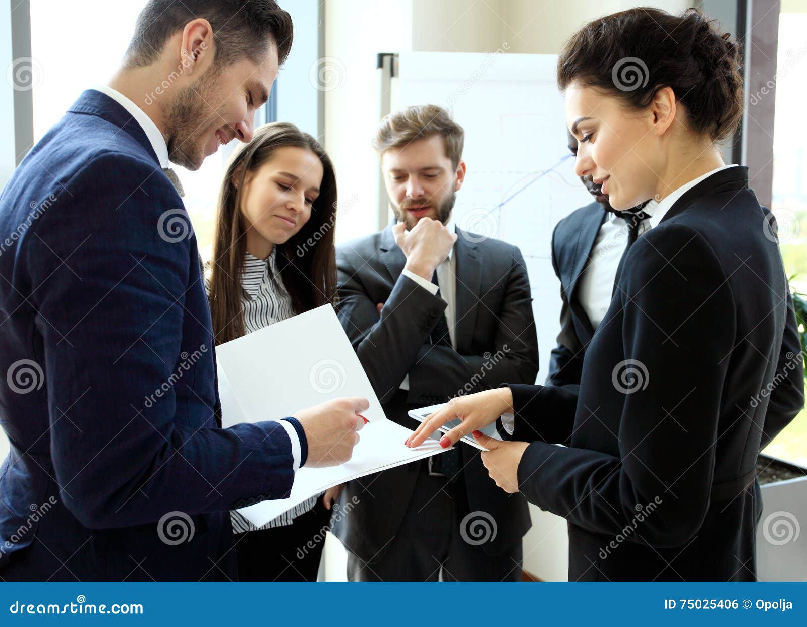 Young Professionals Work in Modern Office.Business Crew Working with ...