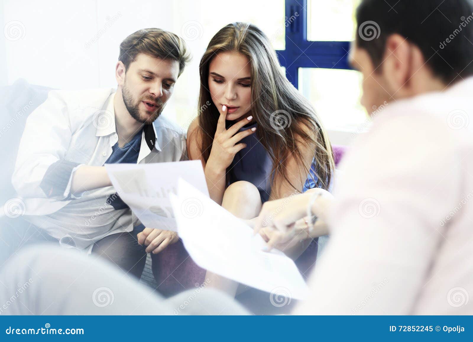 Young Professionals Work in Modern Office. Stock Image - Image of ...