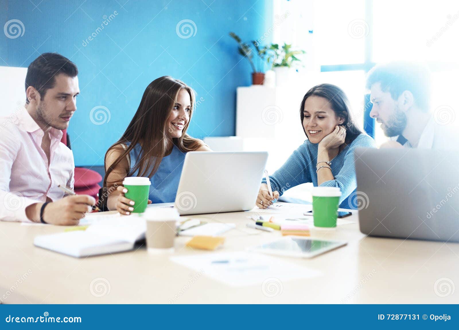 Young Professionals Work in Modern Office.Business Crew Working with ...