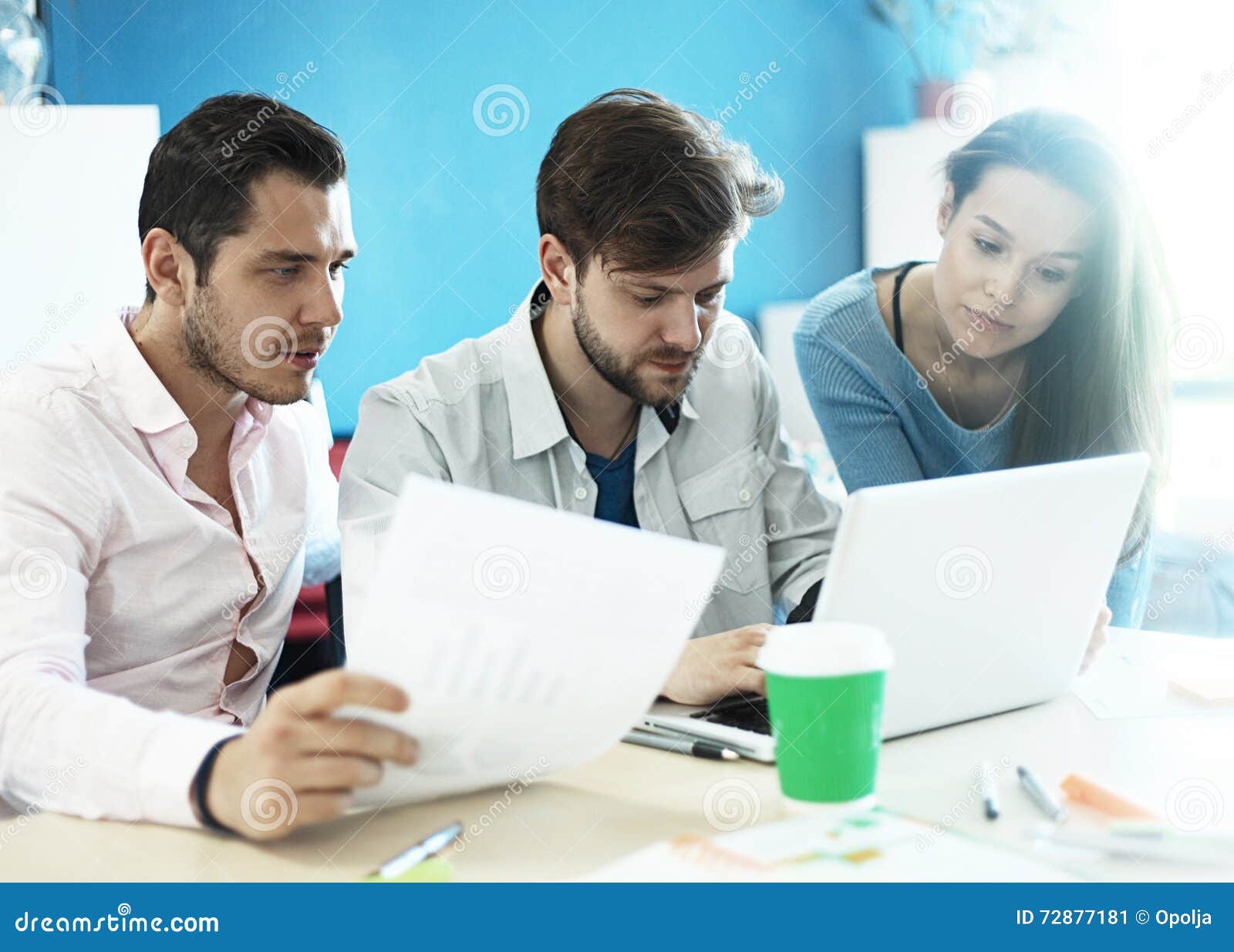 Young Professionals Work in Modern Office.Business Crew Working with ...