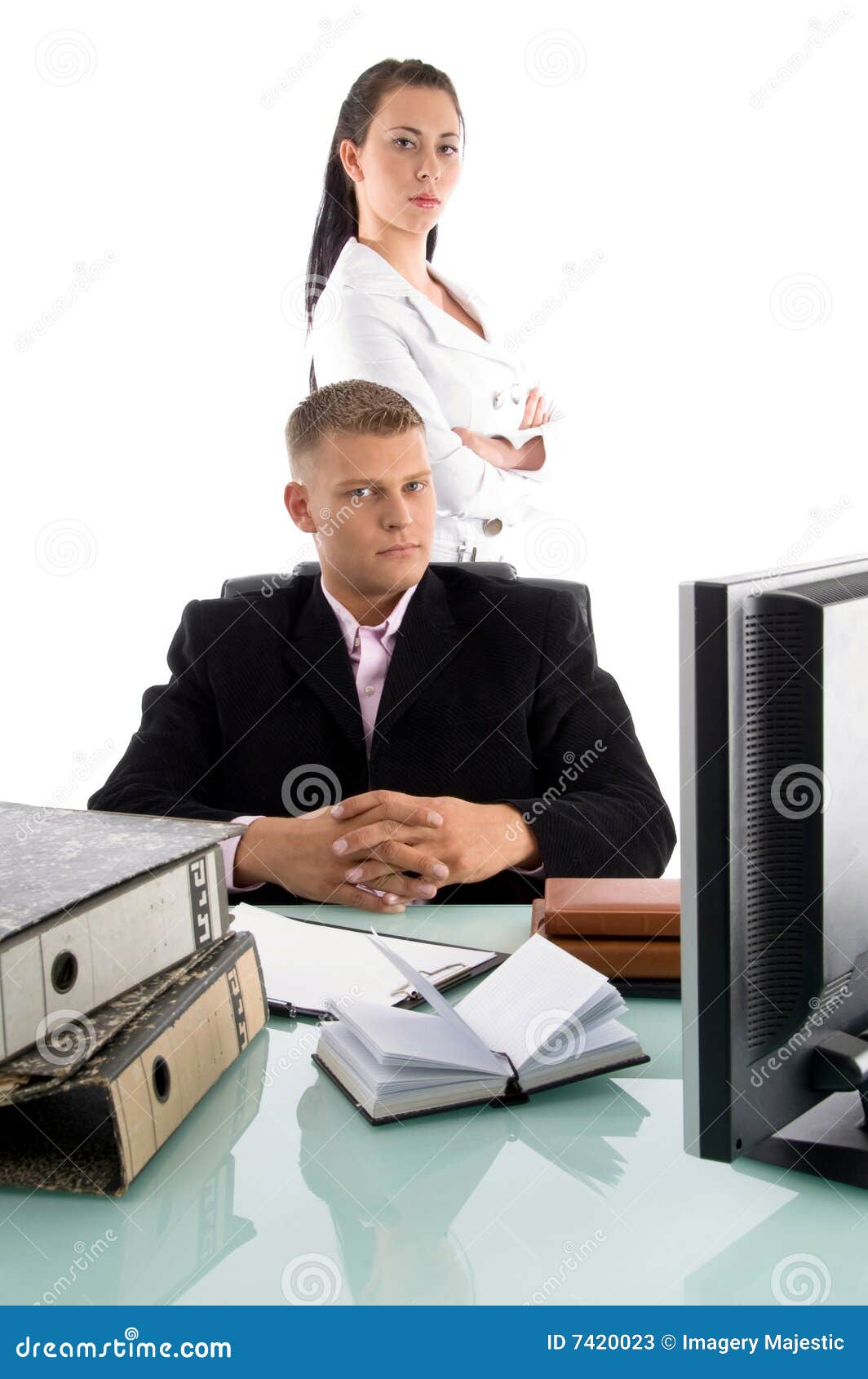 Young Professionals at Work Place Stock Image - Image of indoors, boss ...