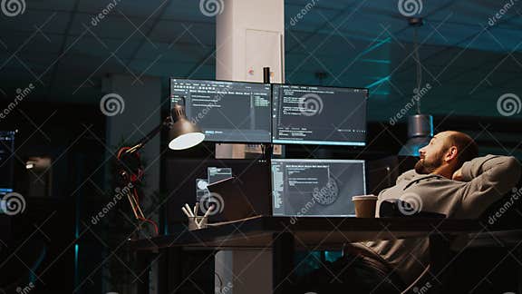 Young Programmer Celebrating Coding Success and Typing Source Code ...