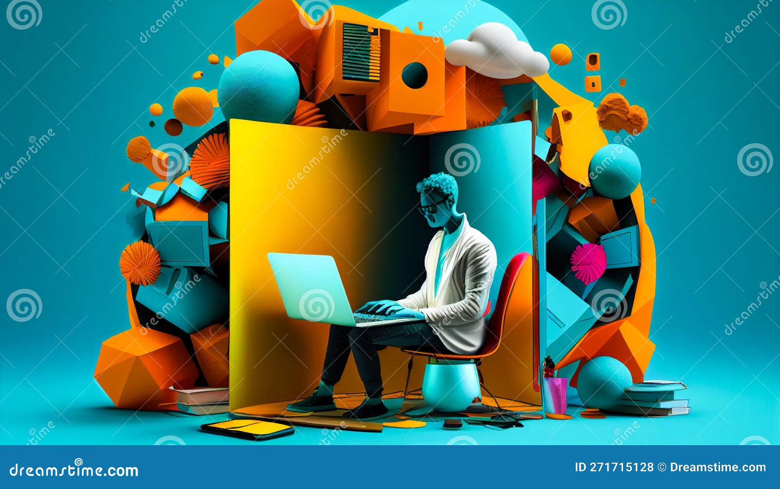 Programmer Concentrated At Working Project, Vector Concept ... Programmer Concentrated At Working Project, Vector Concept ...
