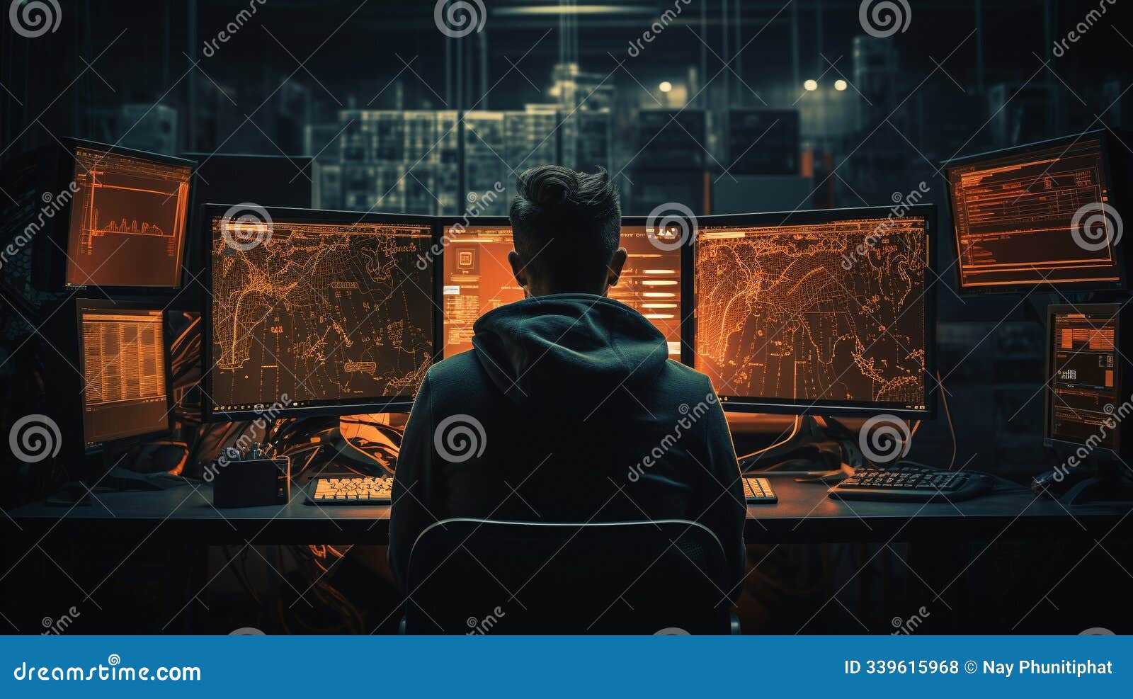 Male Programmer in Sever Room , AI Generative. Stock Illustration ... Male Programmer in Sever Room , AI Generative. Stock Illustration ...
