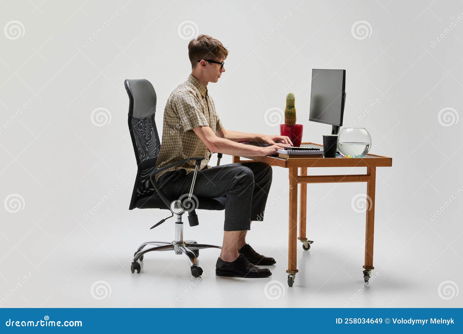 Young Programmer. Portrait of Smart and Serious Student Sitting at ...