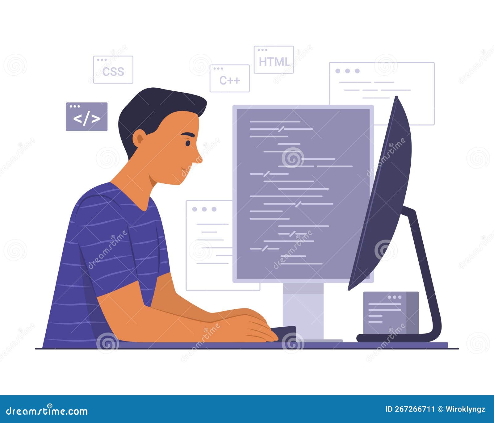 Programmer Process Coding for Software Development Concept Illustration ... Programmer Process Coding for Software Development Concept Illustration ...