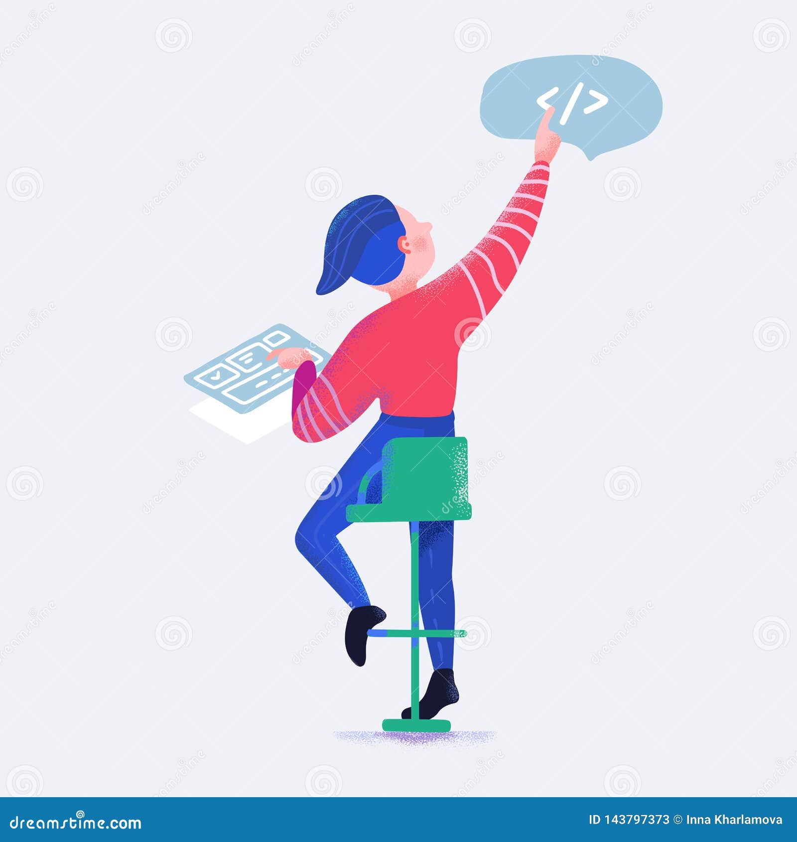 Young Programmer Man Character Coding. Vector Flat Cartoon Illustration ... Young Programmer Man Character Coding. Vector Flat Cartoon Illustration ...