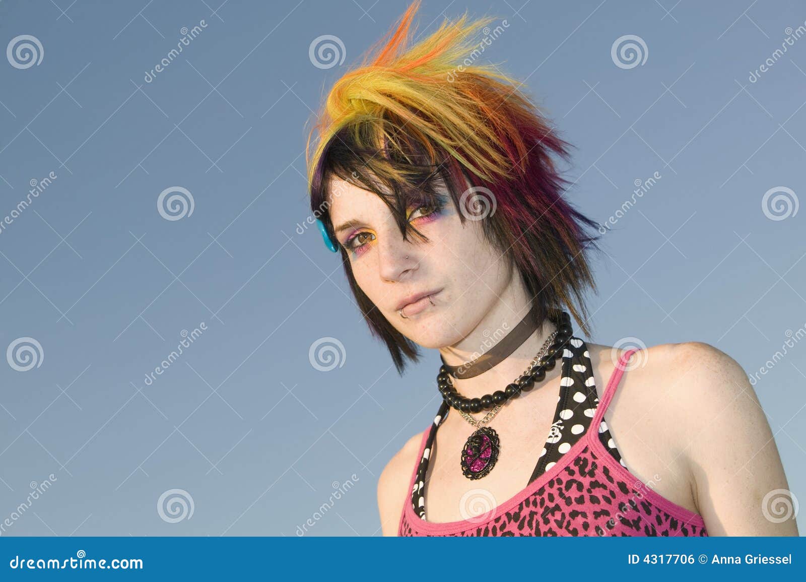 Young Punk Woman stock photo. Image of messy, portrait - 4317706