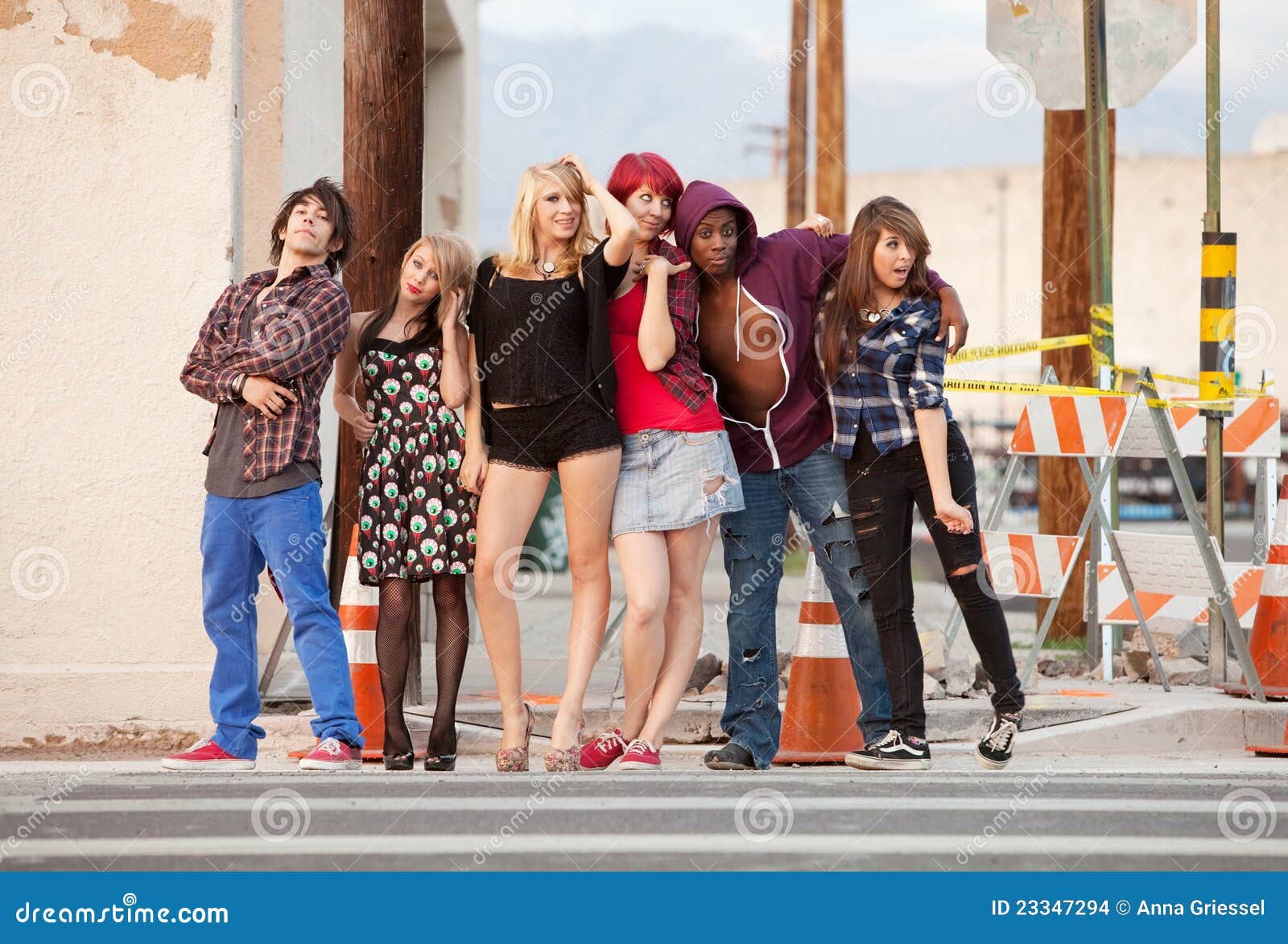 Young Punky Teen Group Photo Stock Photo - Image of fashion, colored ...