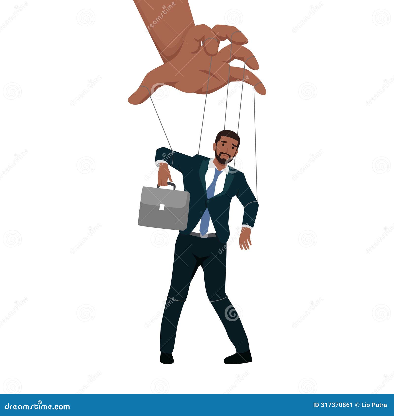 Young Puppet Master Controlling a Businessman Stock Illustration ...