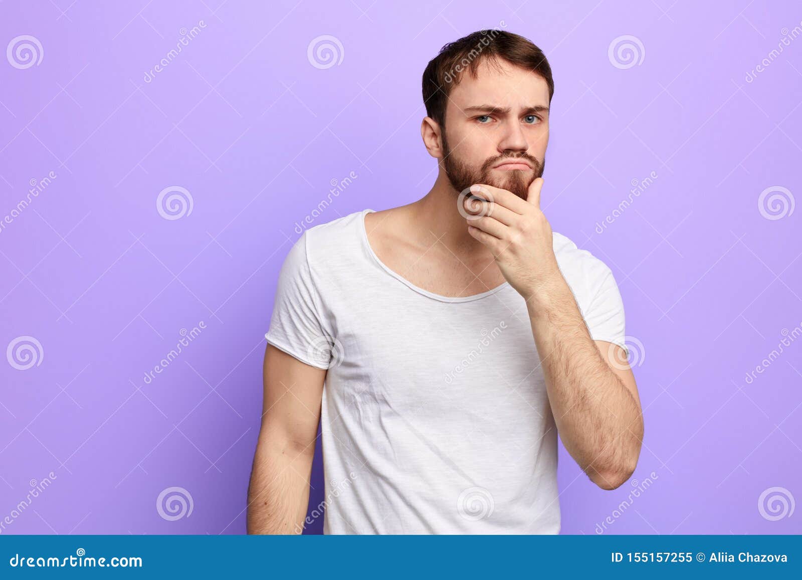 Young Puzzled Man Thinking about Problem Stock Image - Image of male ...