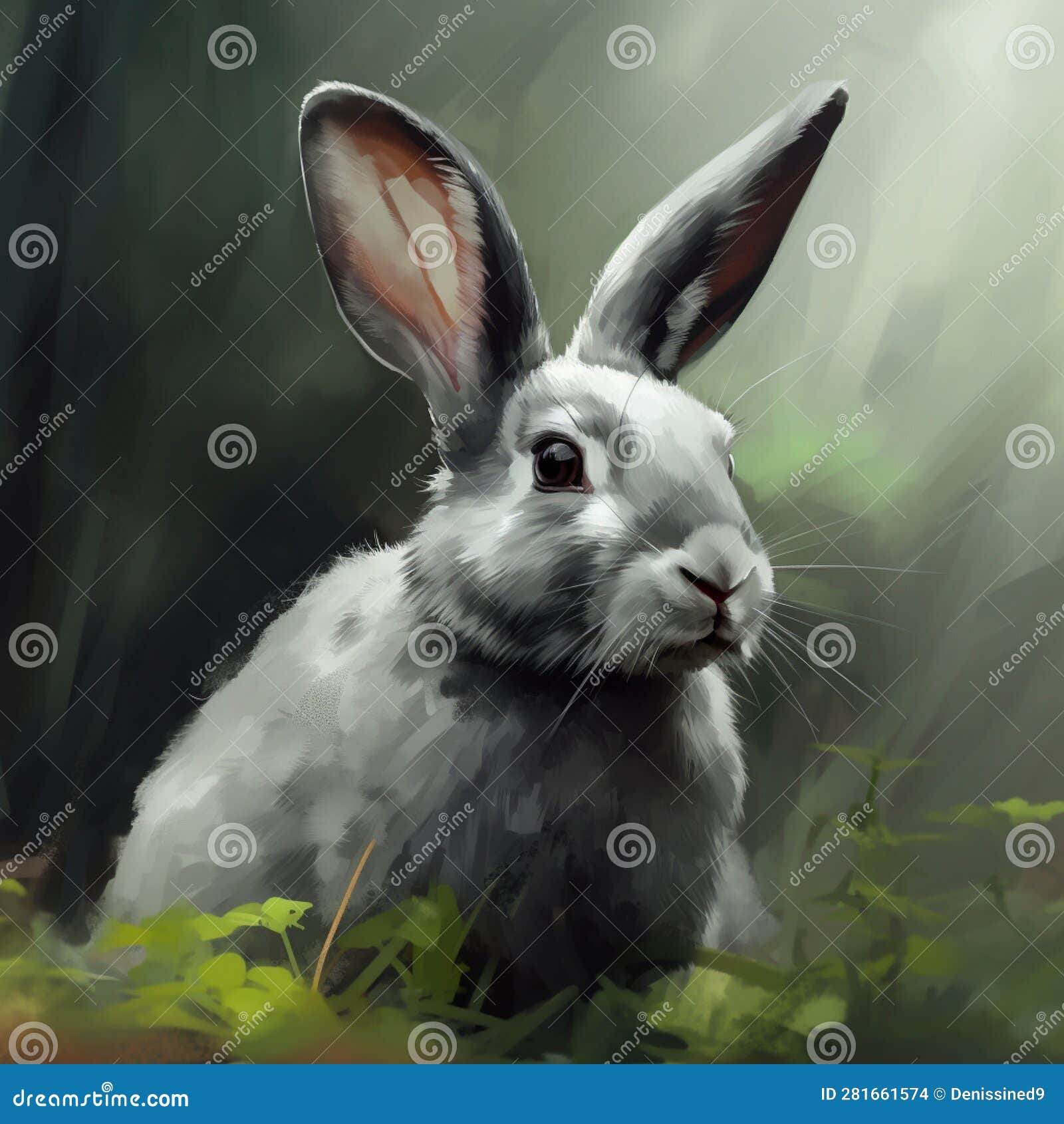 Young Rabbit Illustration, Created with Generative AI. Stock ...