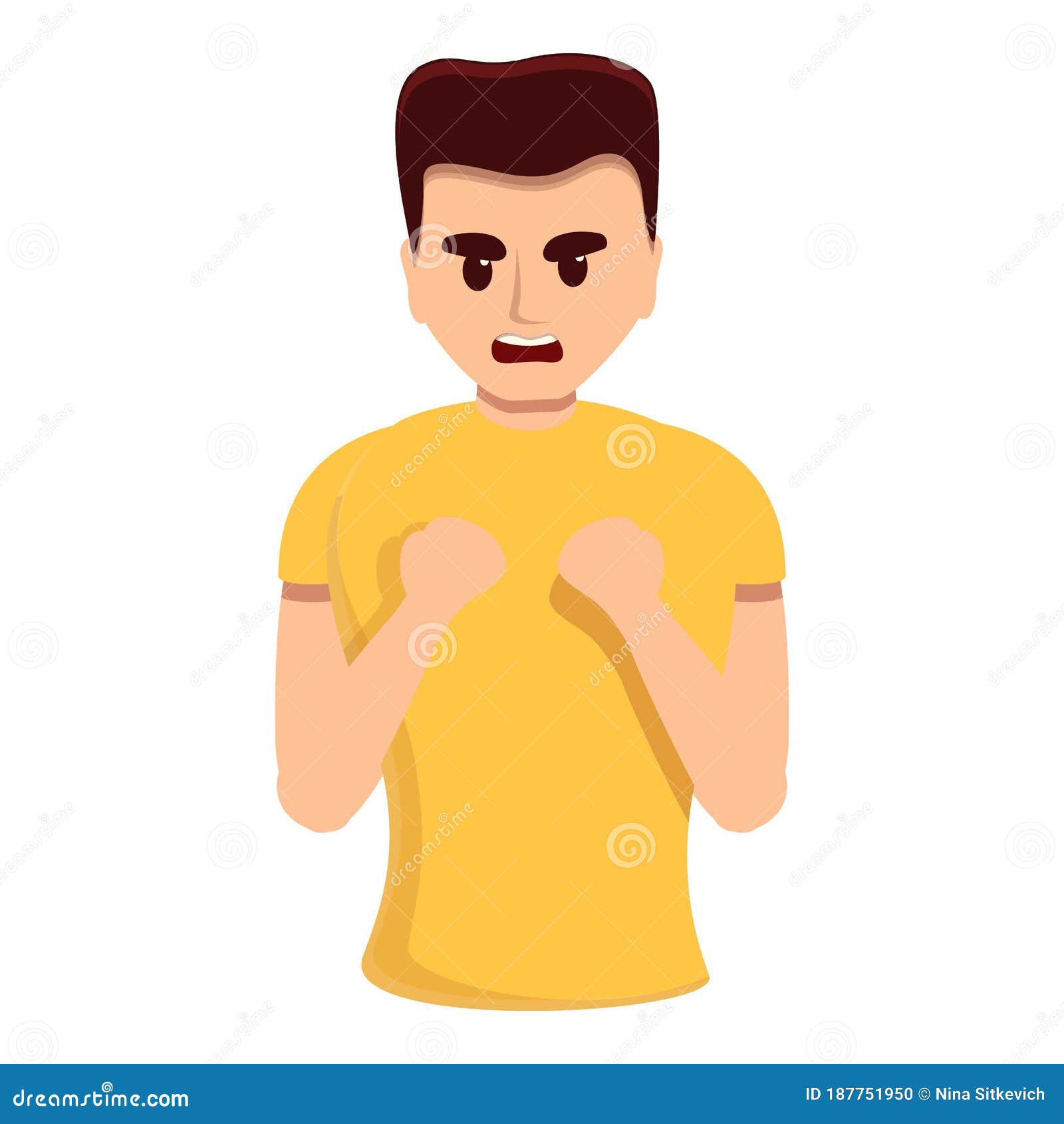 Young Rage Man Icon, Cartoon Style Stock Vector - Illustration of ...