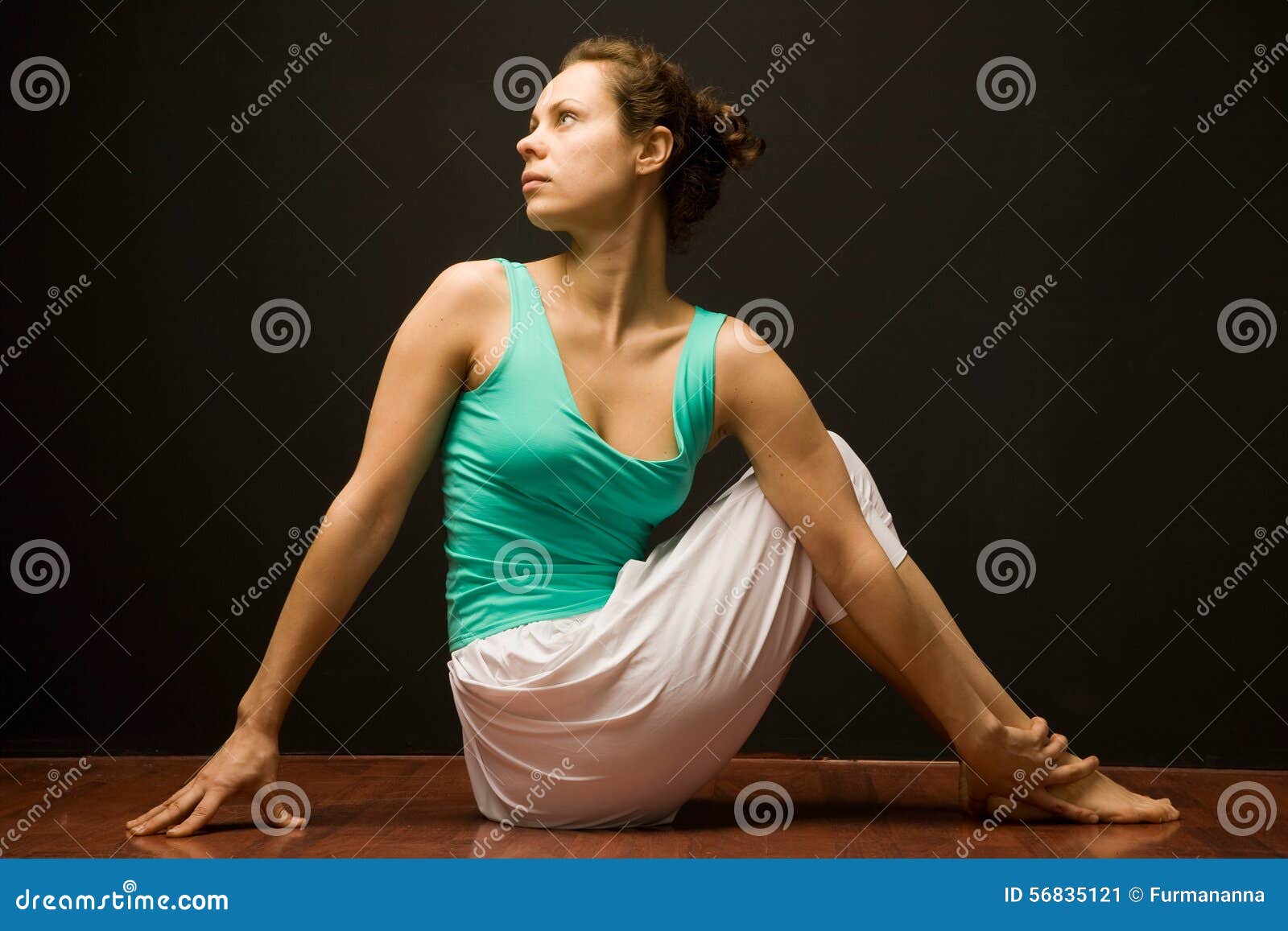 Young Real Yoga Instructor Practicing Stock Image - Image of physical ...