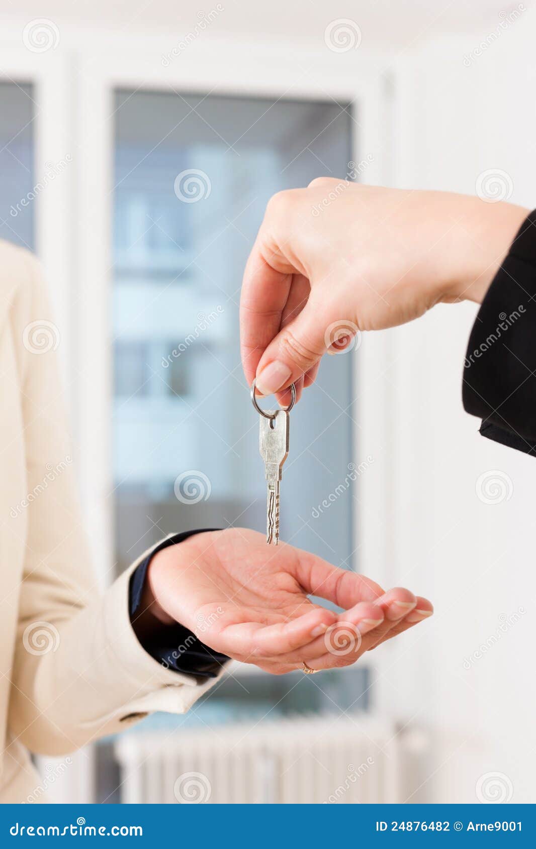 Young Realtor is with Keys in an Apartment Stock Photo - Image of ...