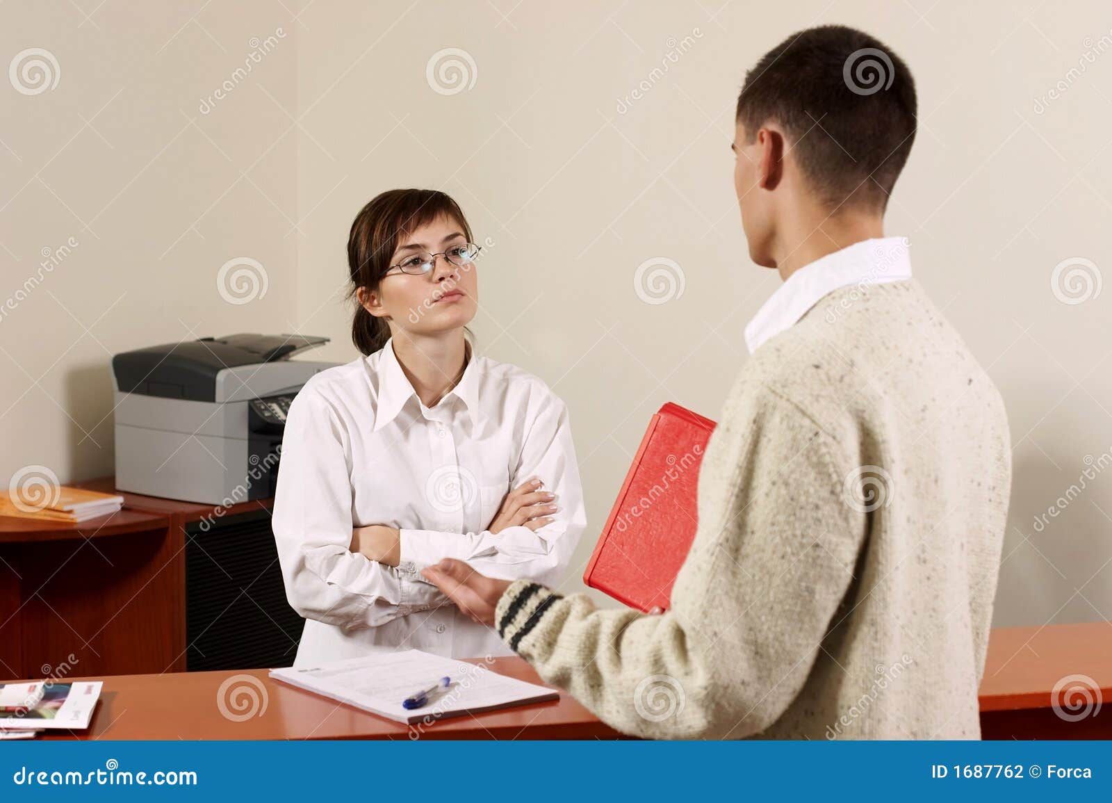 Young receptionist stock photo. Image of adult, career - 1687762