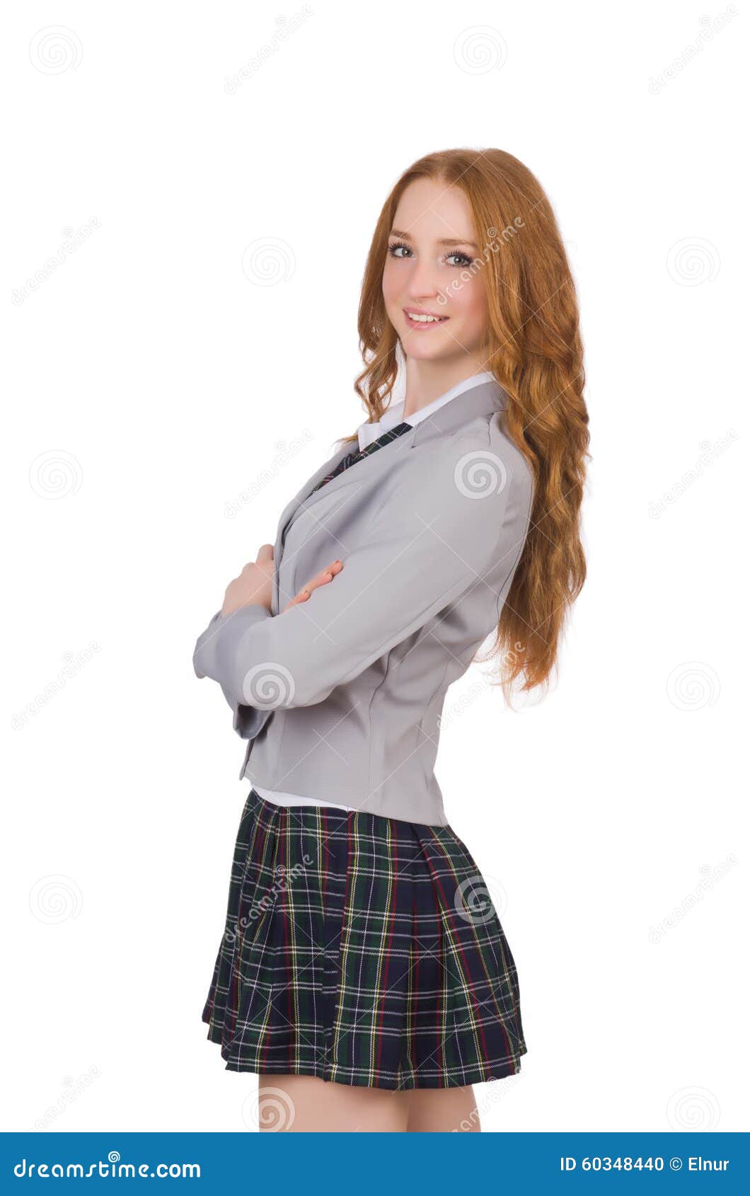 Young Redhead Student Female Isolated on White Stock Photo - Image of ...