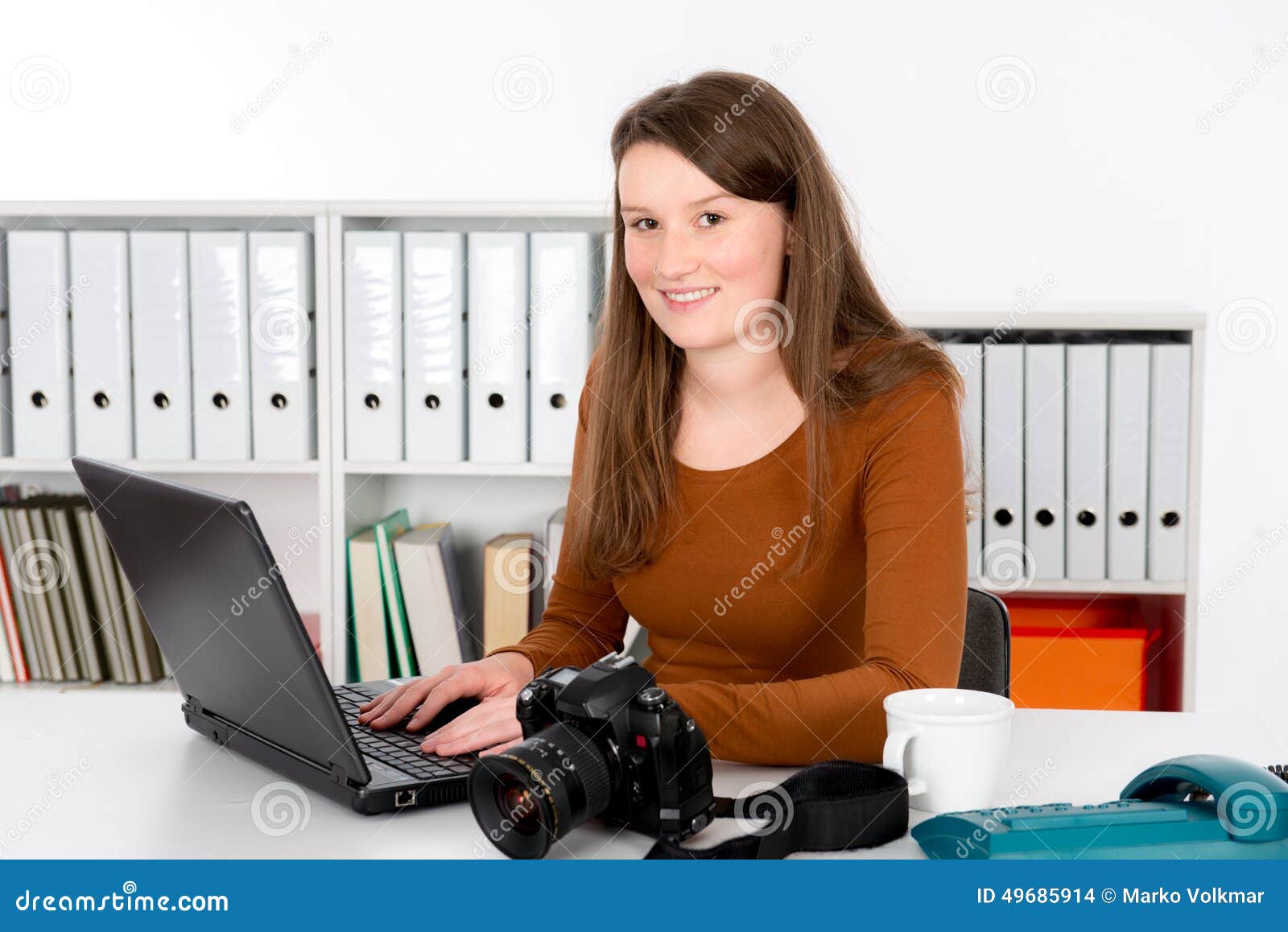 Young Reporter in Editorial Office Stock Photo - Image of agency ...