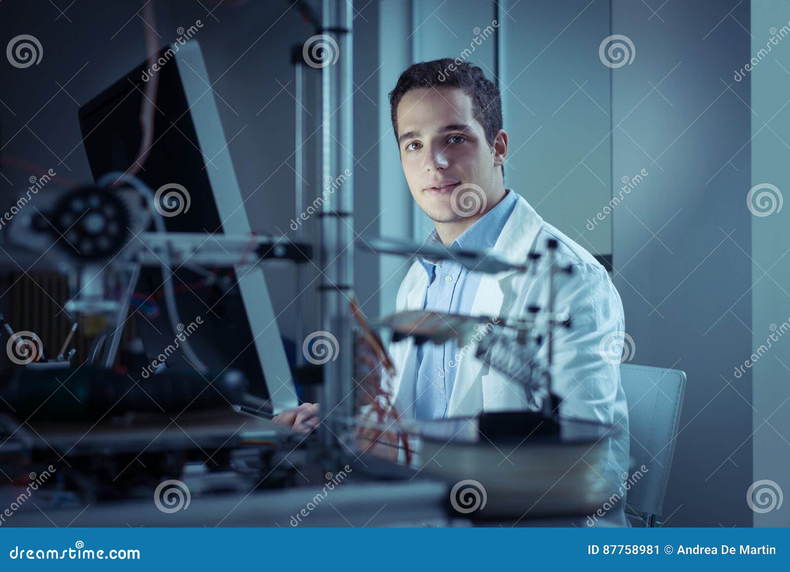 Young Researcher in the Lab Stock Image - Image of coat, science: 87758981