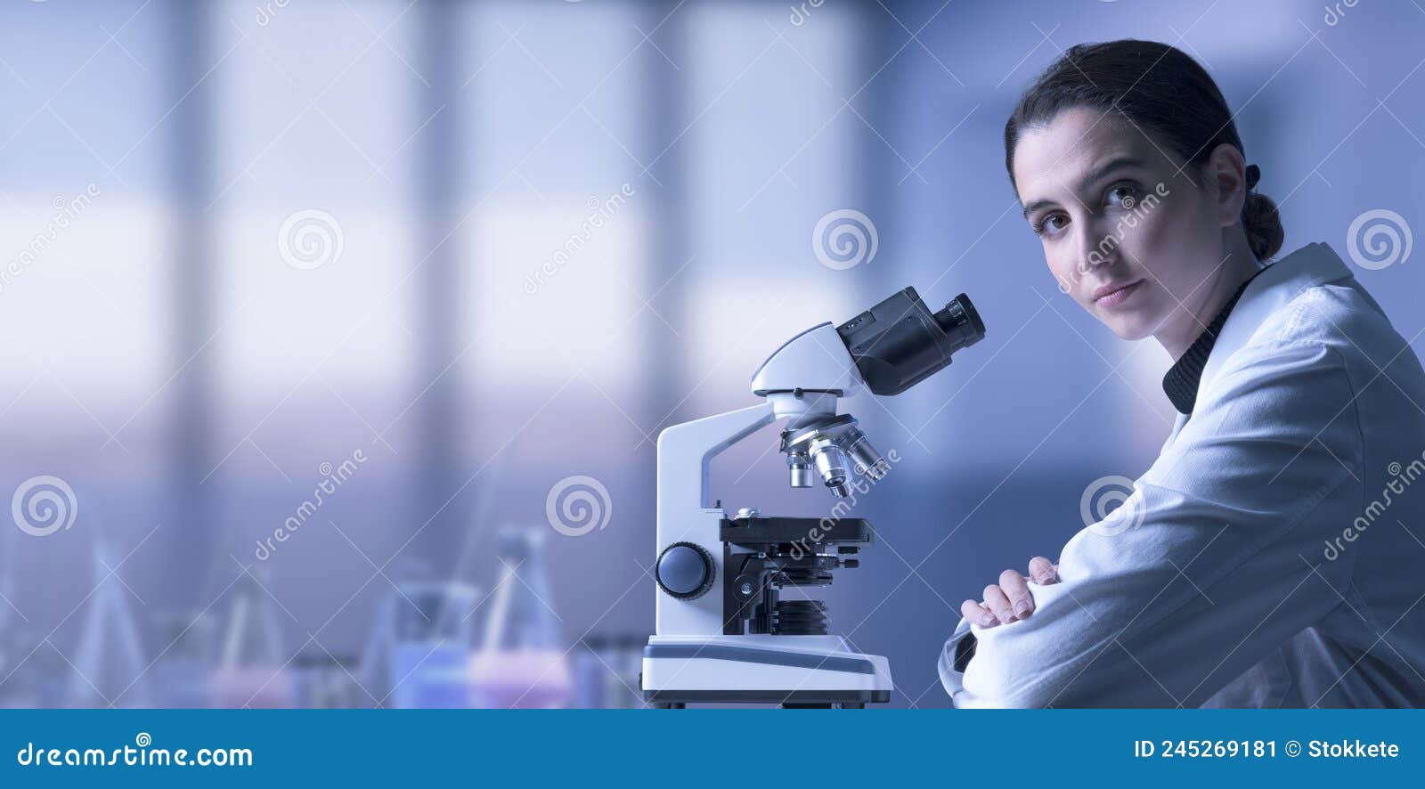 Young Researcher Posing and Looking at Camera Stock Image - Image of ...