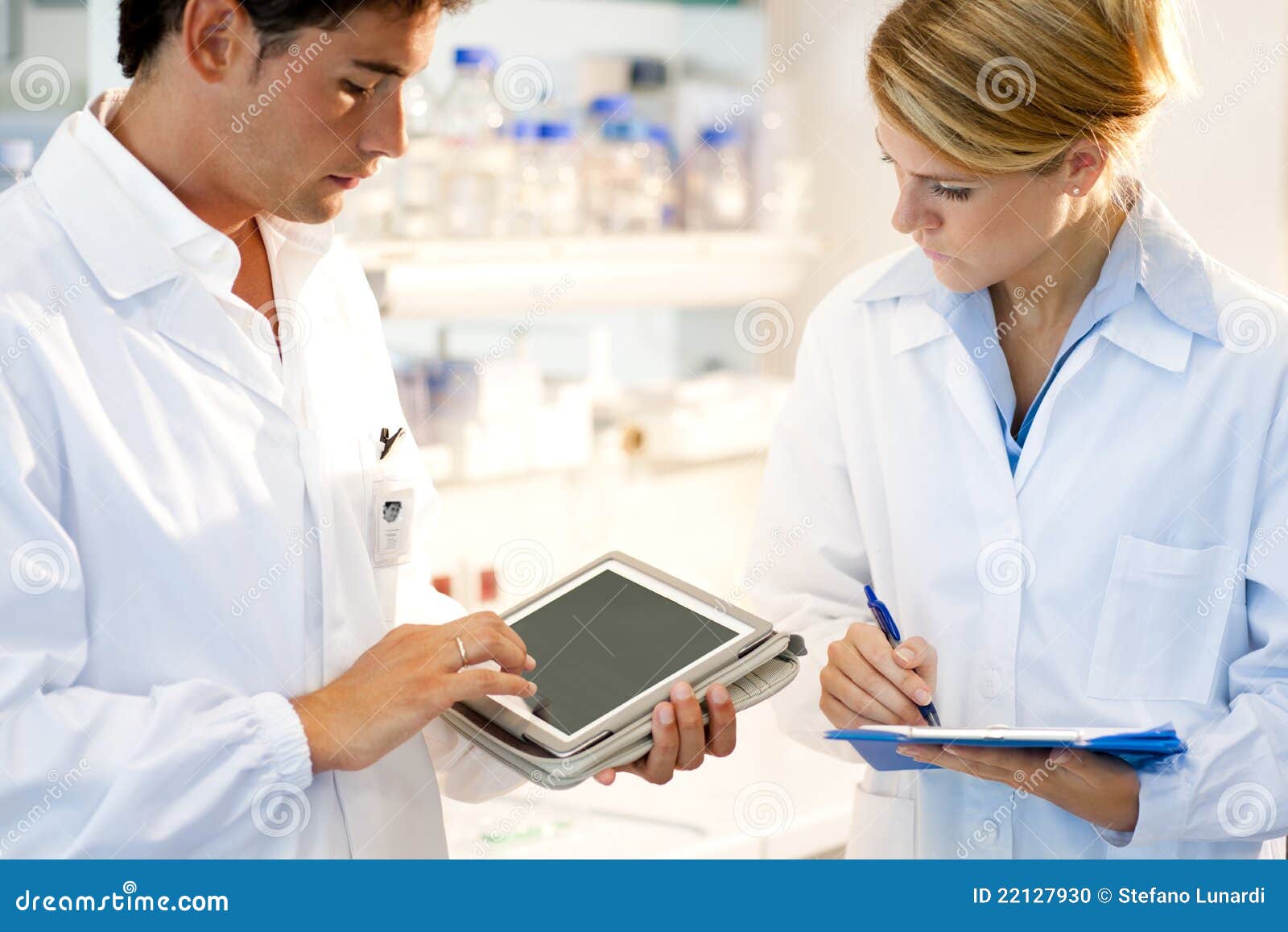 Young Researcher Using Tablet PC Stock Photo - Image of focus, data ...