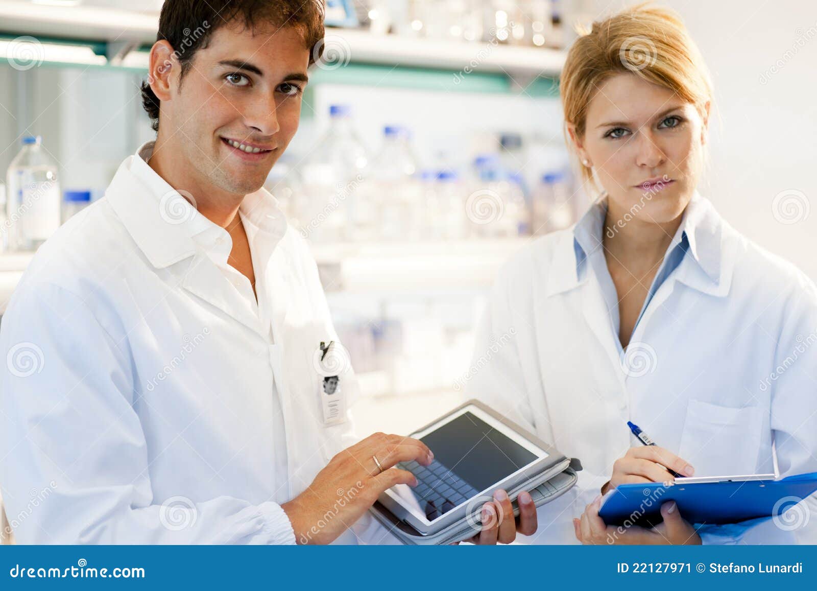 Young Researcher Using Tablet PC Stock Image - Image of data, digital ...