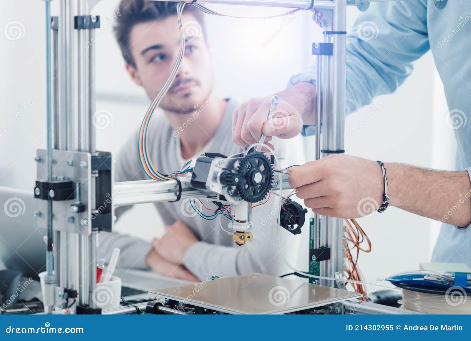 Young Researchers and 3D Printing Stock Image - Image of project, print ...