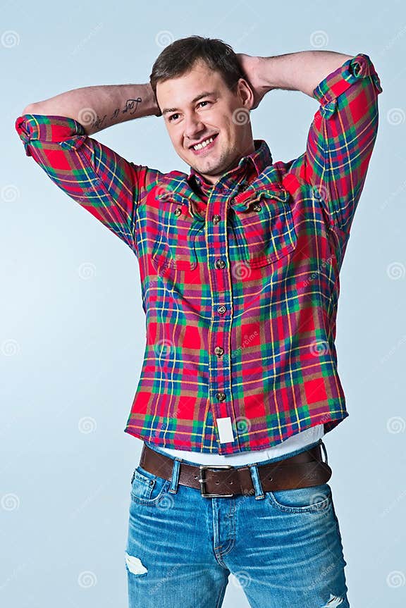 Young Robust Casual Man stock photo. Image of male, happy - 29741976
