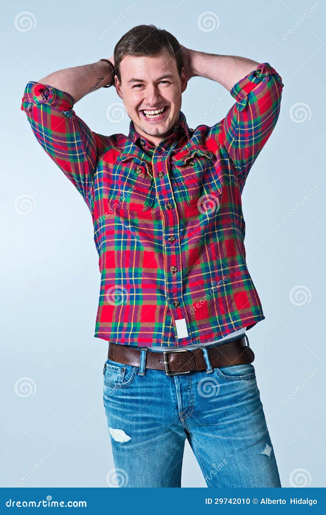Young Robust Casual Man stock photo. Image of brown, model - 29742010
