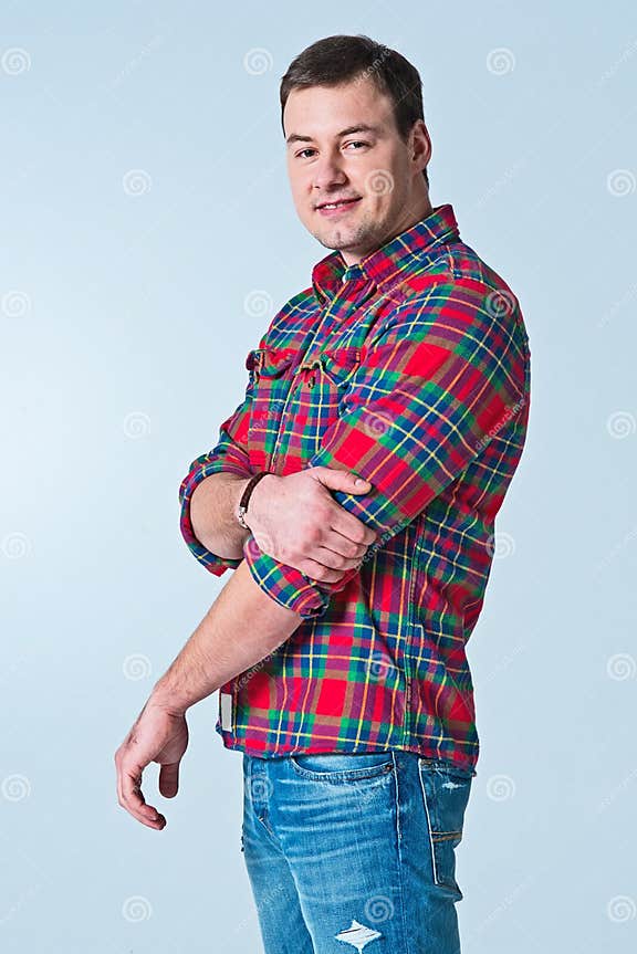 Young Robust Casual Man stock image. Image of brown, cool - 29742043