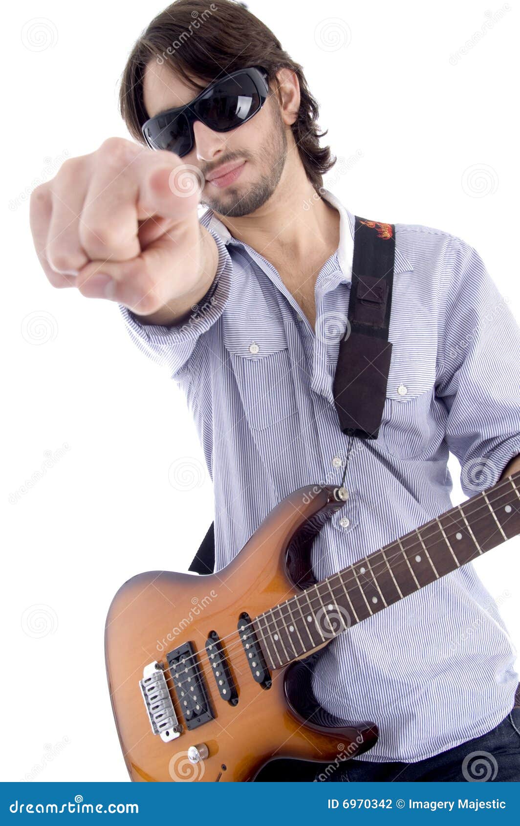 Young Rock Woman Pointing Up. Stock Image | CartoonDealer.com #53681305