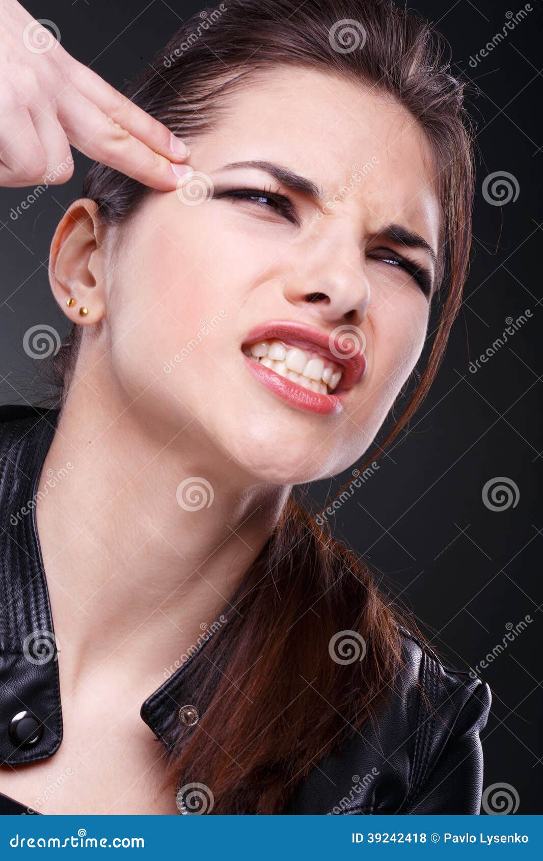 Young rocker girl stock photo. Image of leather, star - 39242418