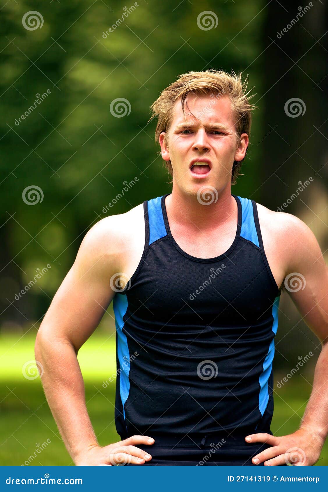 Young Runner Looking Exhausted Stock Image - Image of runner, masculine ...