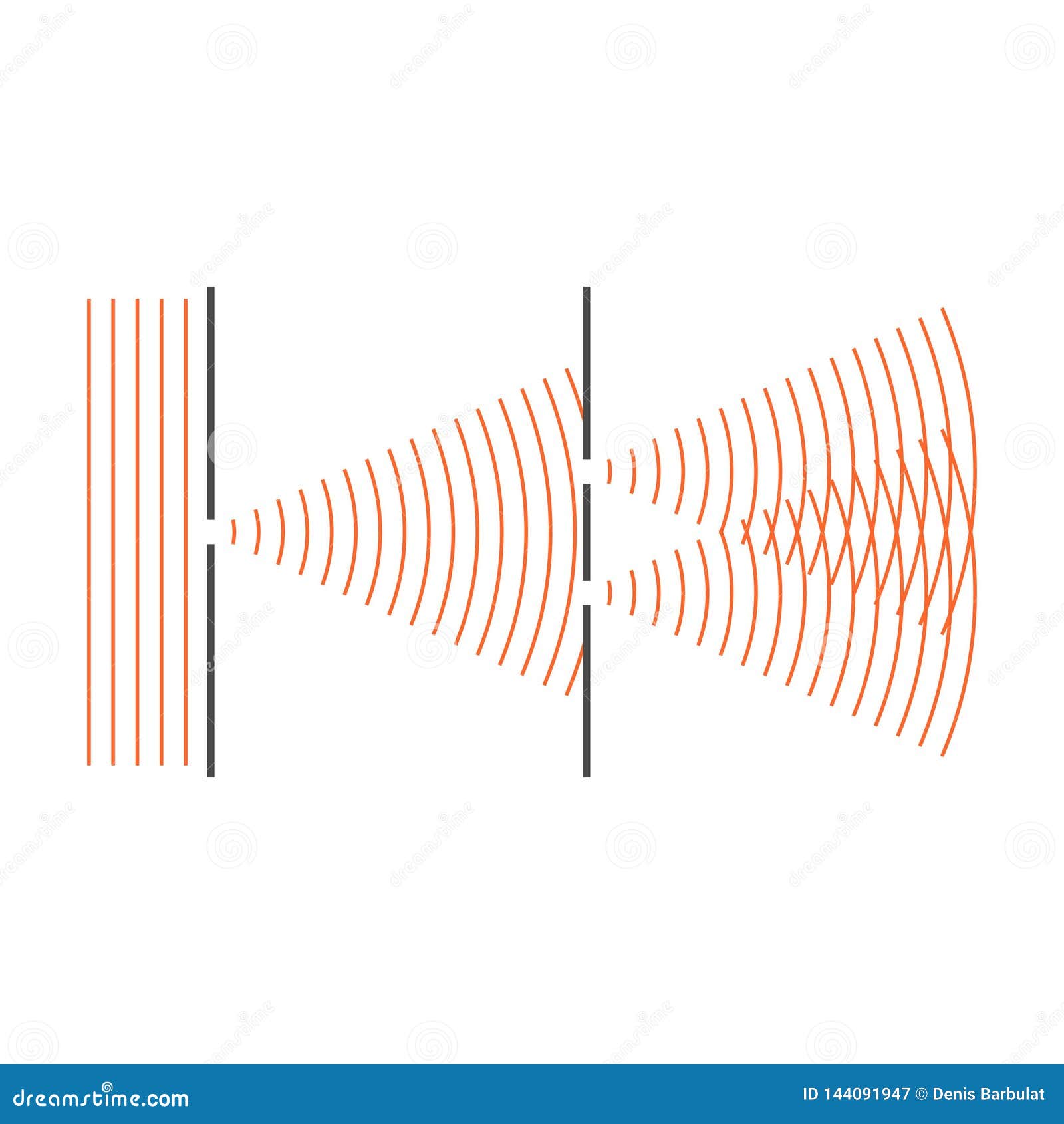 Young`s Interference Experiment Stock Vector - Illustration of optics ...