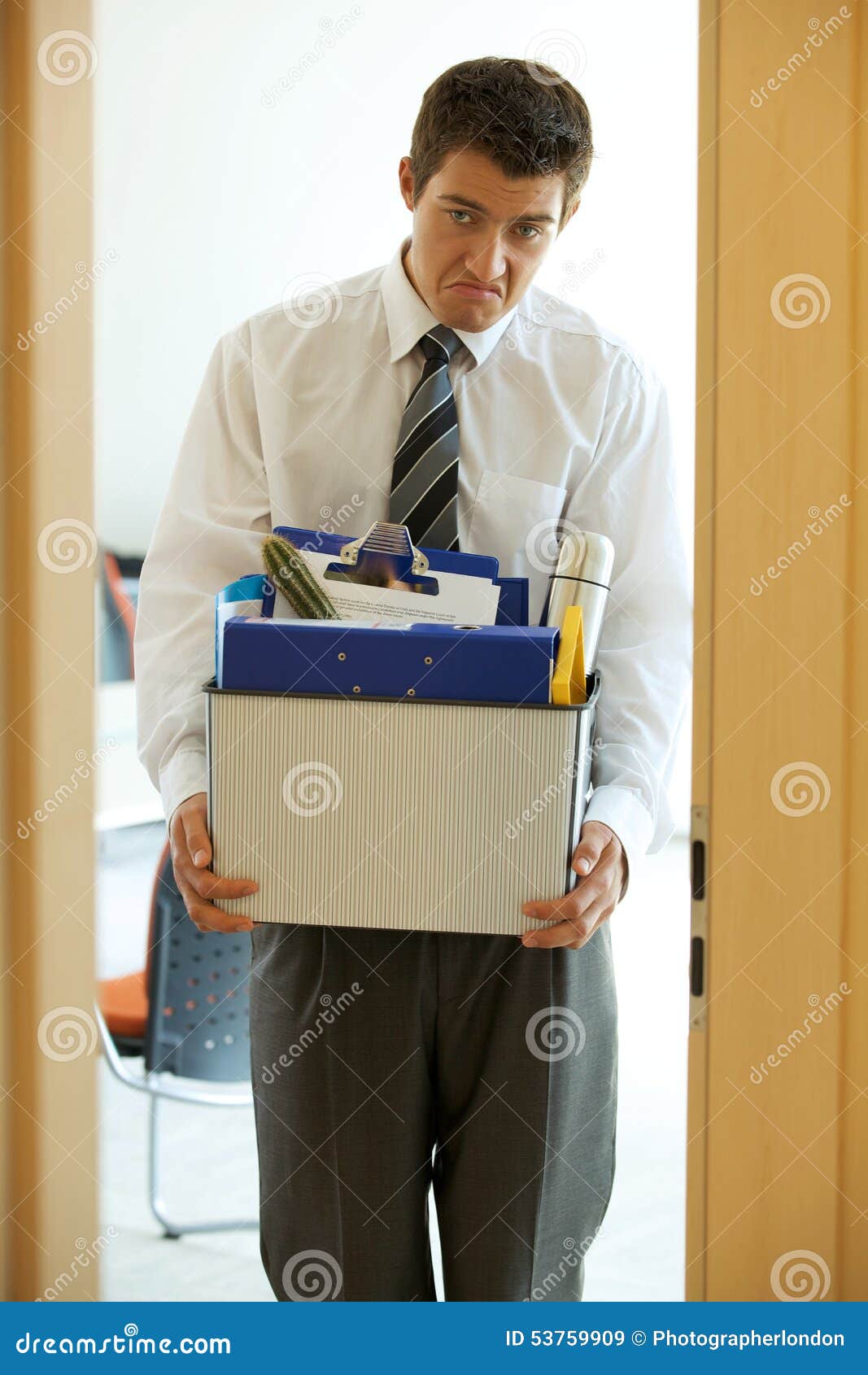 Young Sad Caucassian Businessman Lost His Job Stock Image - Image of ...