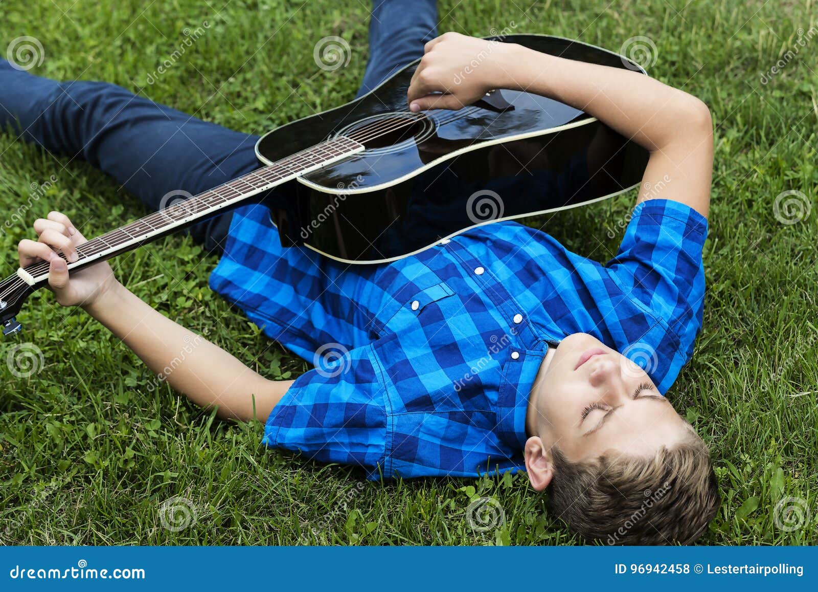 Young Sad Guy with an Guitar Stock Photo - Image of beautiful, people ...