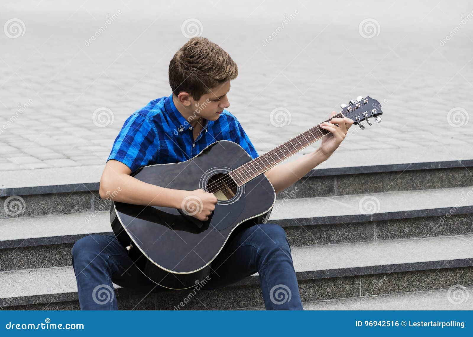 Young Sad Guy with an Guitar Stock Photo - Image of alone, freedom ...