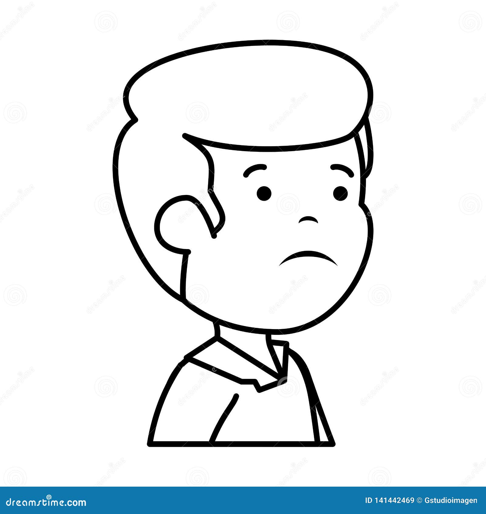 Young sad man character stock vector. Illustration of problem - 141442469