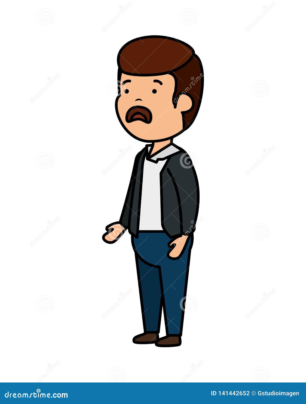 Young sad man character stock vector. Illustration of human - 141442652