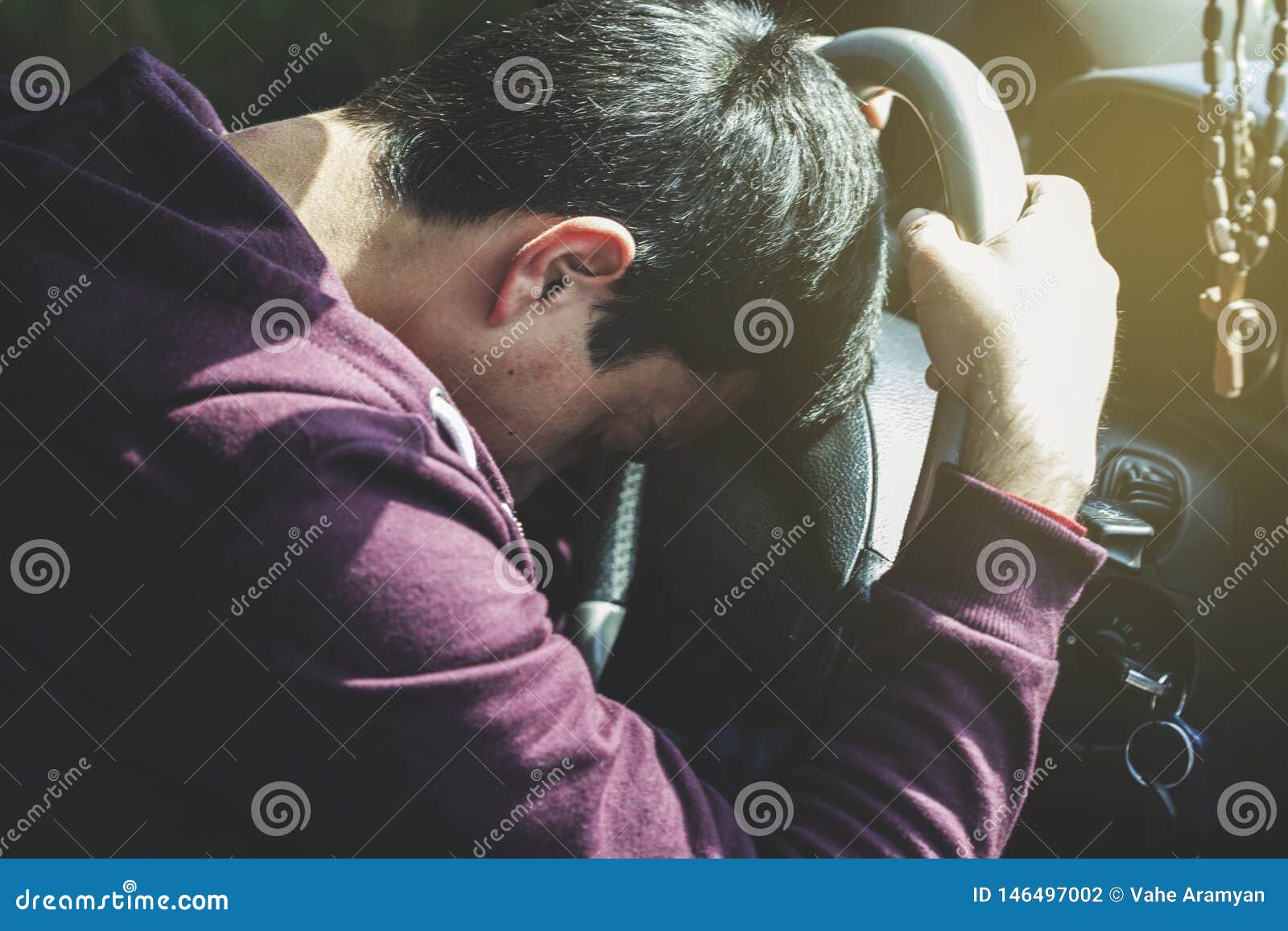 Sad man in car stock photo. Image of businessman, auto - 146497002