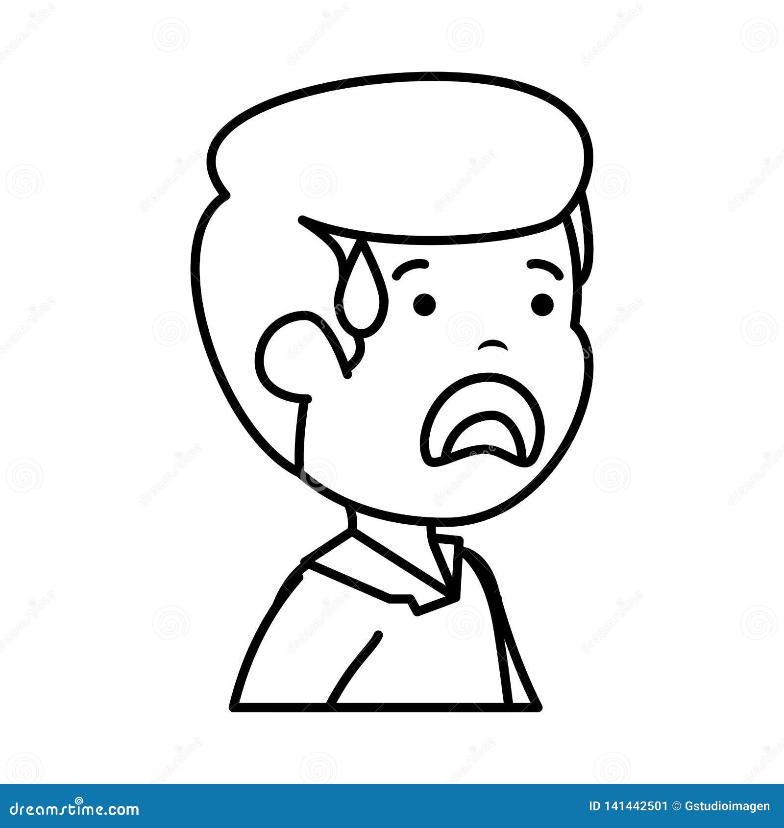 Young Sad Man Sweating Character Stock Vector - Illustration of ...