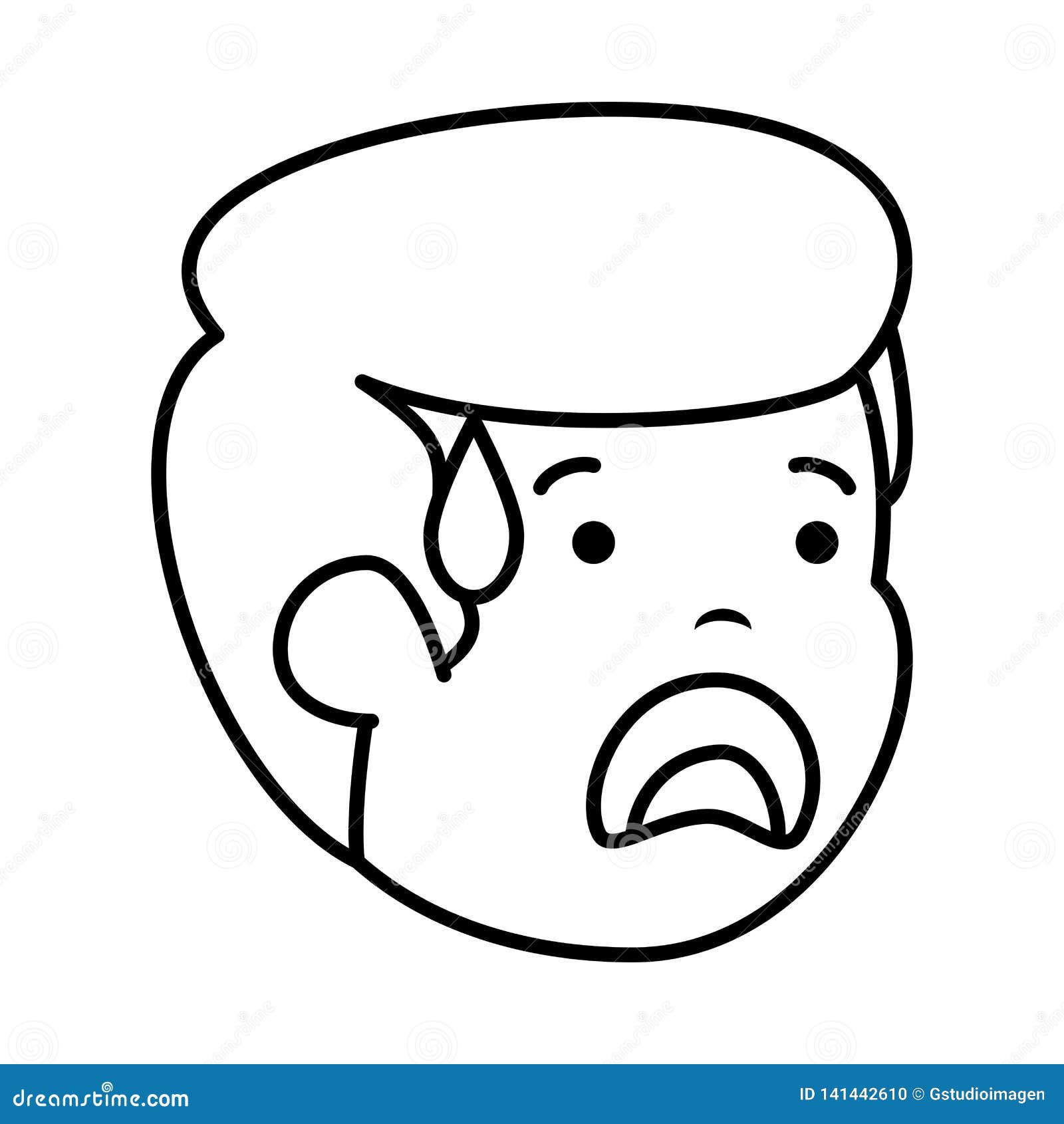 Young Sad Man Sweating Character Stock Vector - Illustration of ...