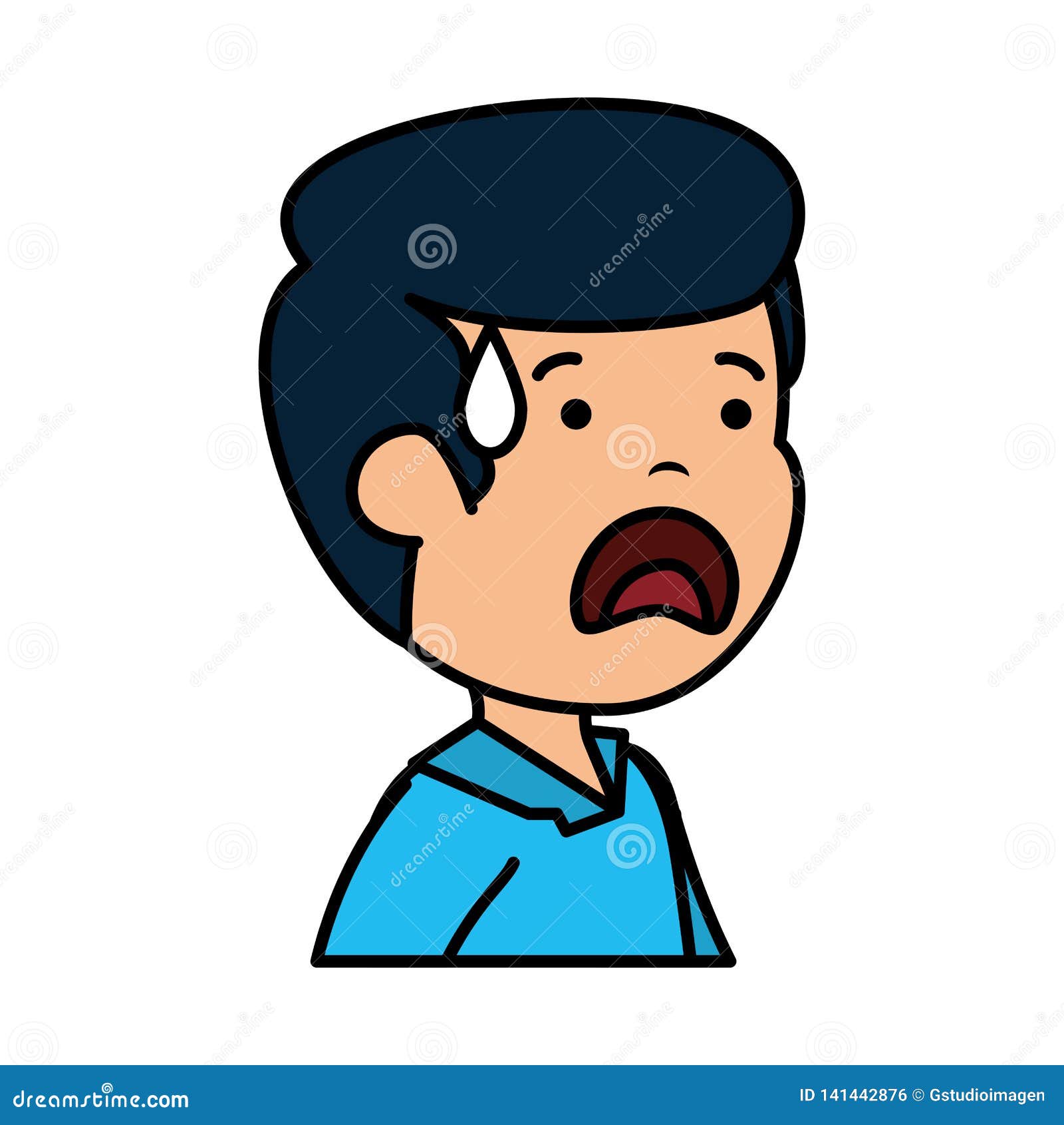 Young Sad Man Sweating Character Stock Vector - Illustration of adult ...
